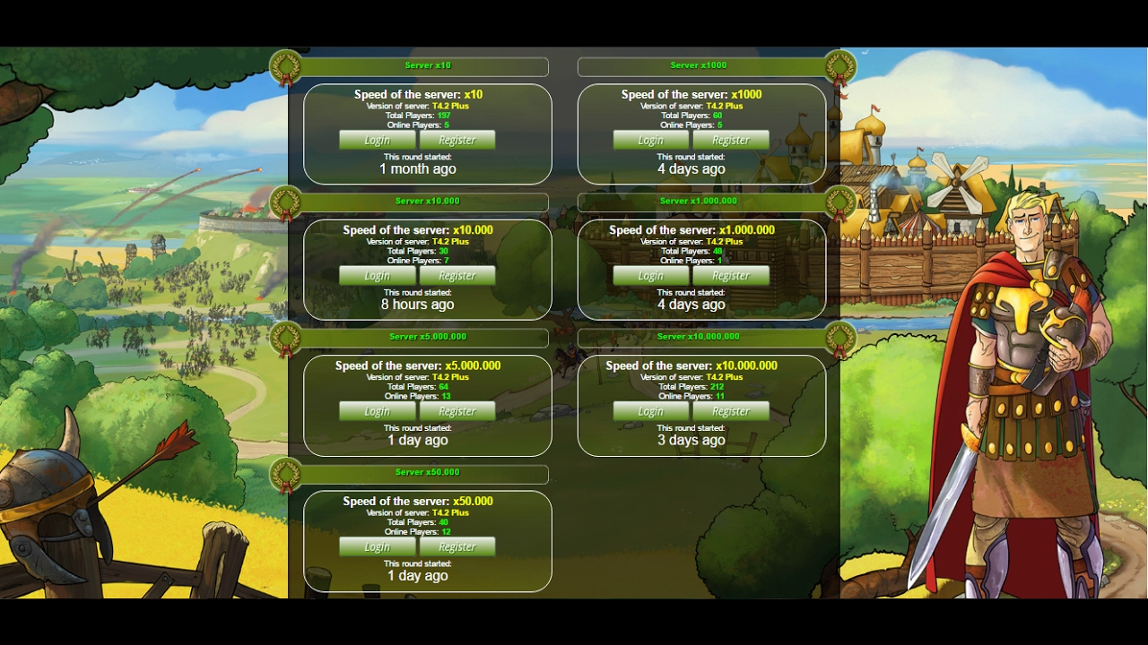 Travian(v4.4) 10000000x, 5000000x, 1000000x, 10000x, 1000x, 10x speed ...