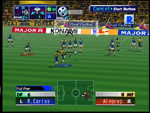 R Carlos Banana shot vs Colombia All Stars, ISS 2000 N64, Level 5 , CPU ...