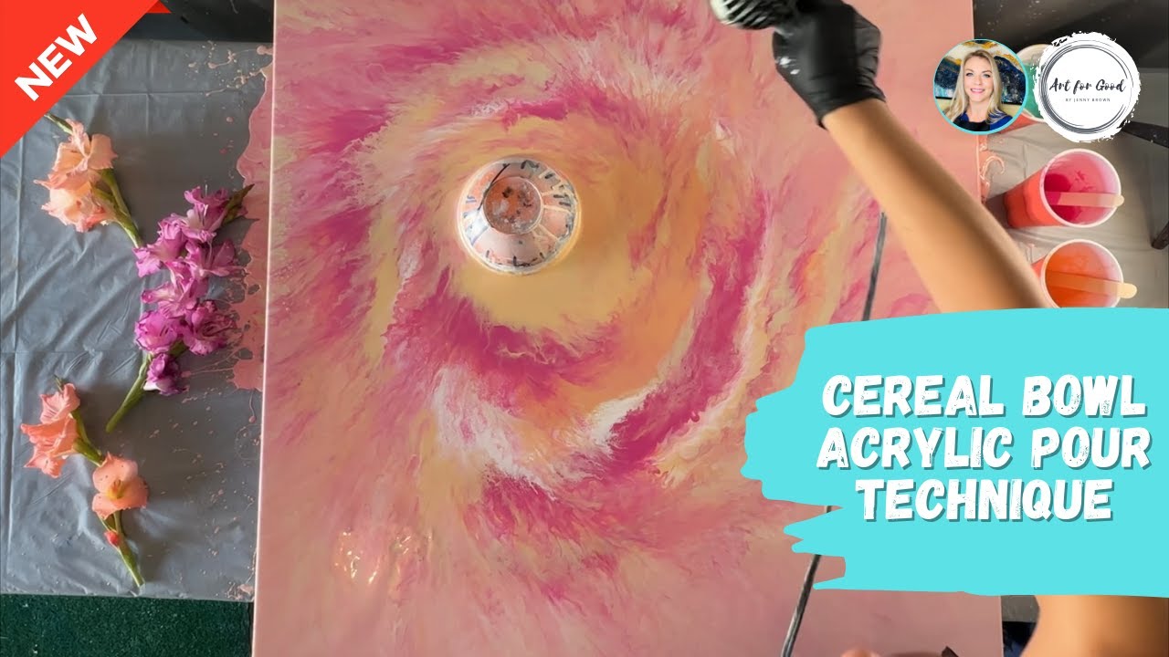 🎨 New Paint Pouring Techniques: Stunning Pink, Orange & Blue Acrylic ...