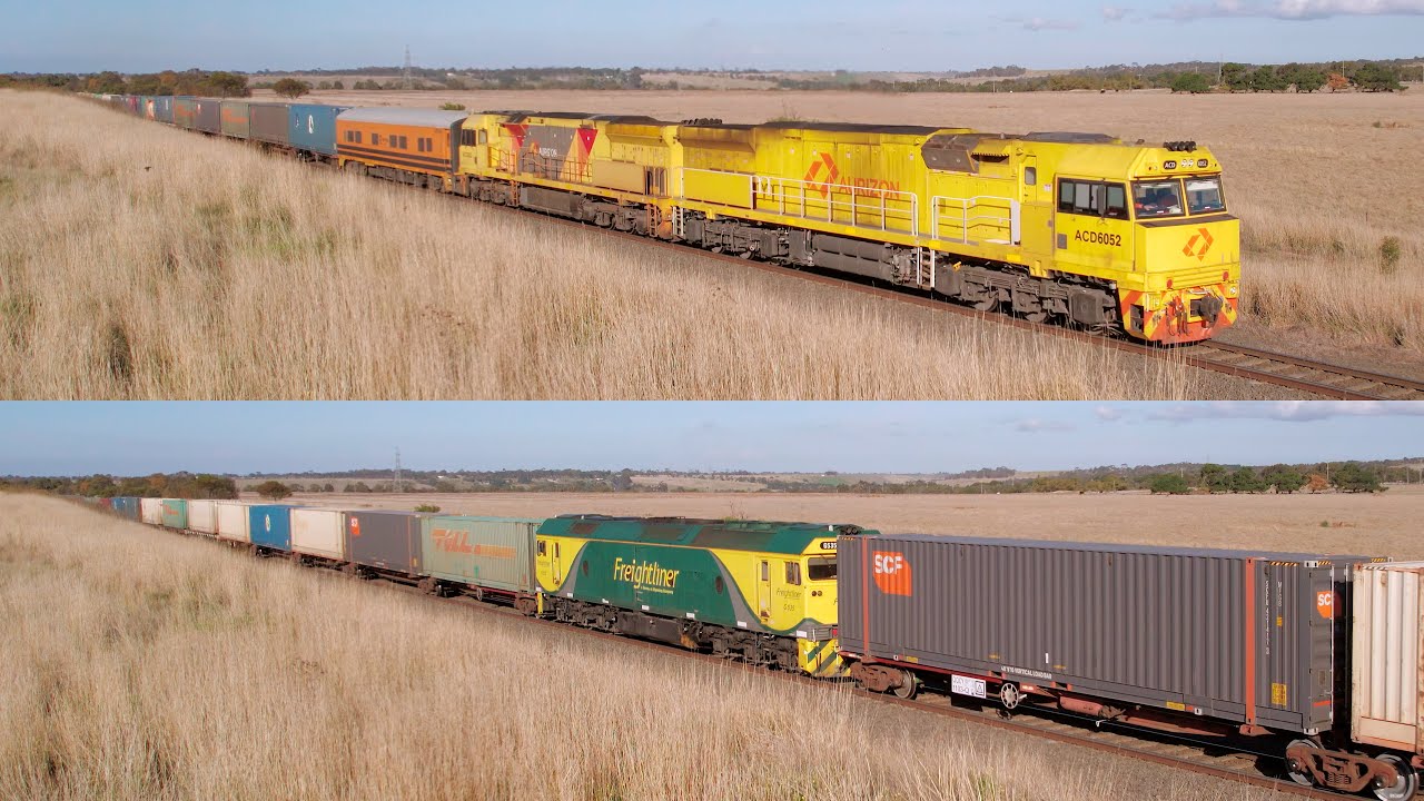 7MP1 Aurizon / Team Global Express Container Train With ACD6052 ACC6032 ...
