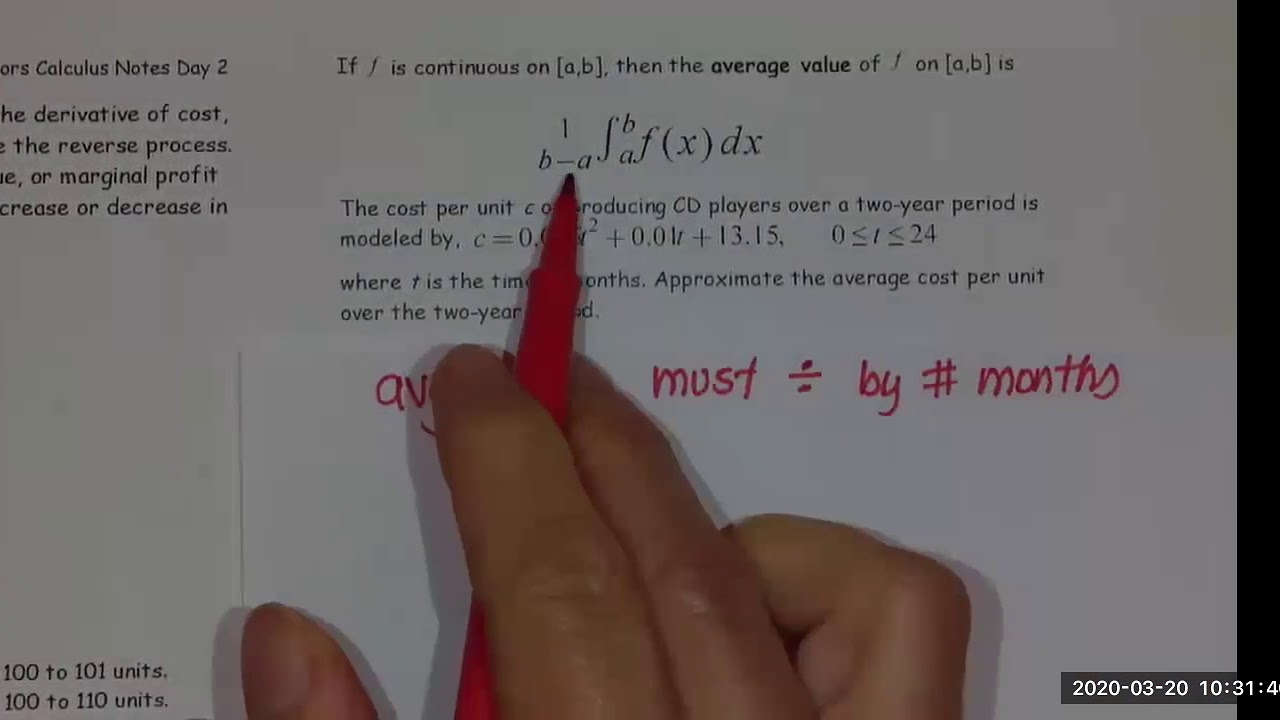 Honors Calculus Business Calculus Day 2 - YouTube