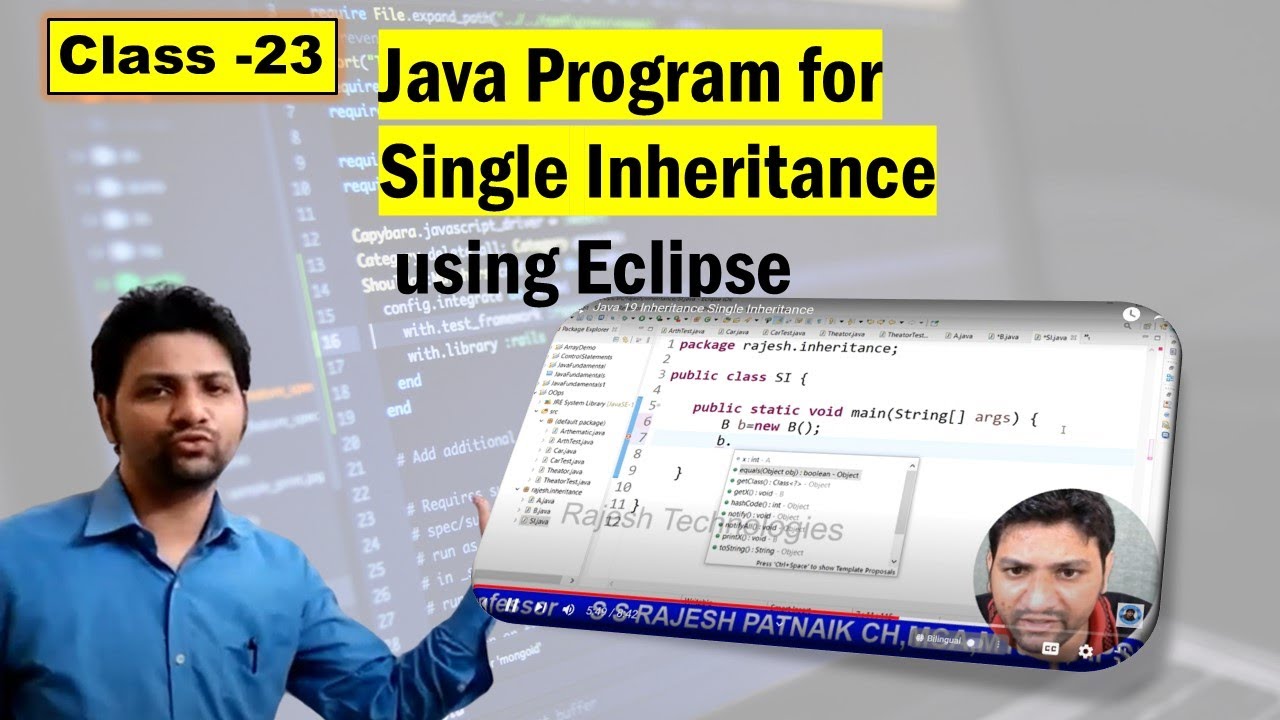 Java 19 Inheritance Single Inheritance - YouTube