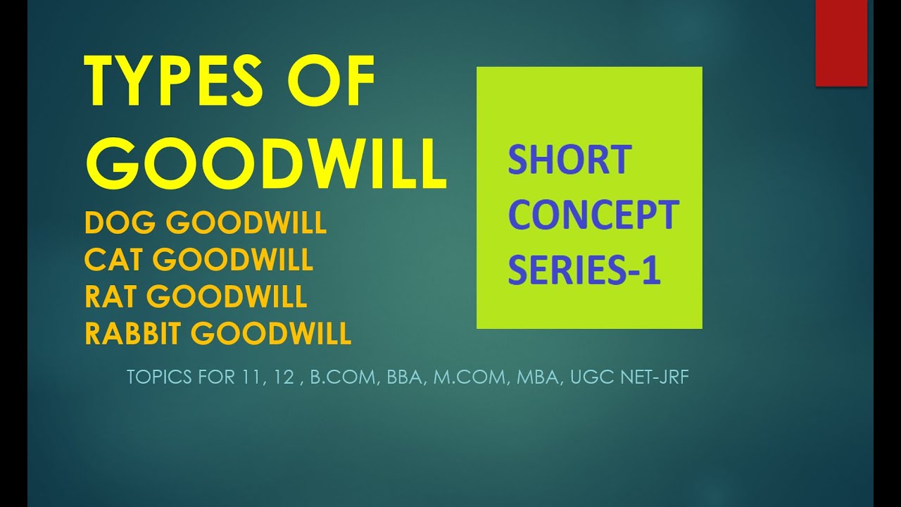 TYPES OF GOODWILL video - YouTube