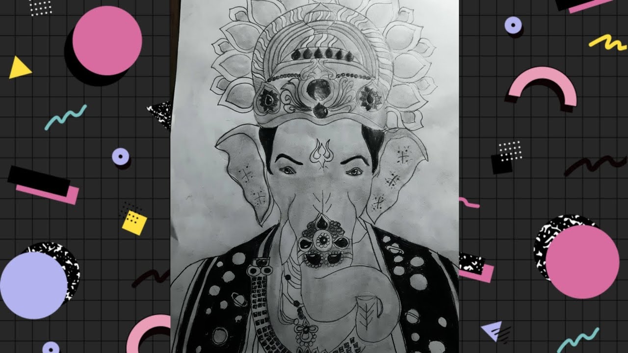 Lalbaghcha raja drawing | Lord Ganesh drawing | 2021 - YouTube