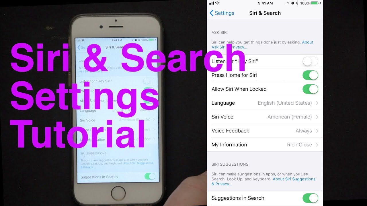 iPhone Siri and Search Settings with Big Rich Close - YouTube