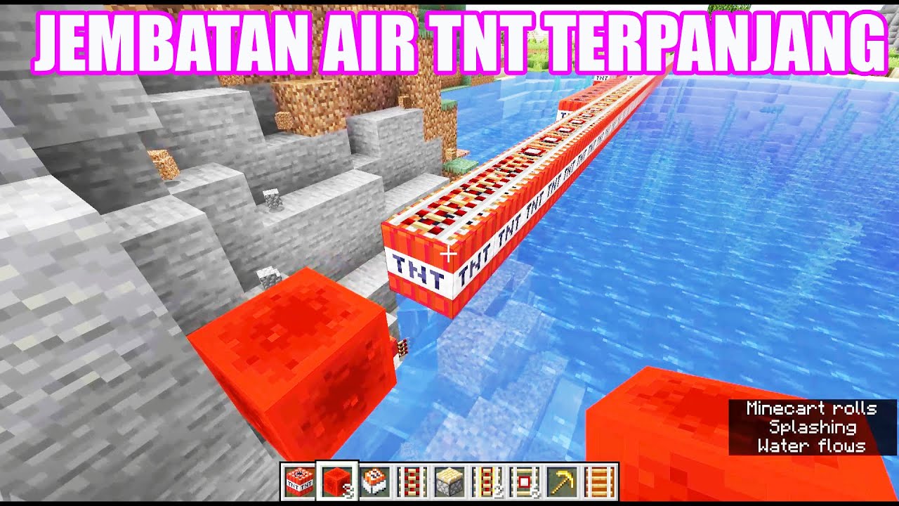 Minecraft Creative Indonesia: MineCart dan Jembatan TnT - YouTube