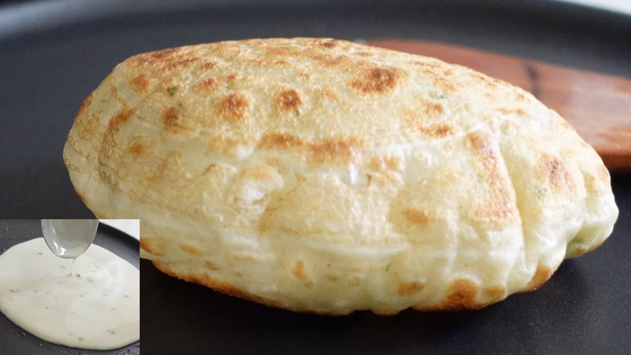 Scallion bubble pancake with liquid dough | No rolling No kneading ...