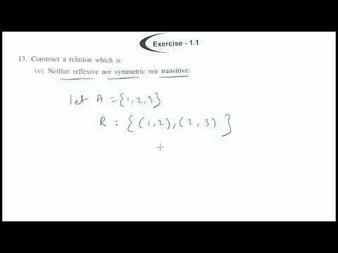 Construct a relation which is Neither reflexive nor symmetric nor ...