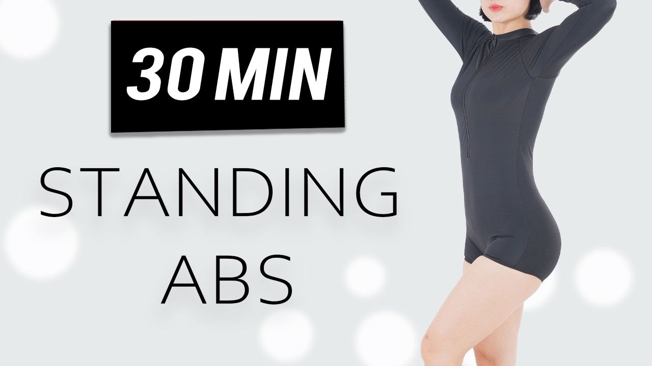 NO JUMPING!! STANDING ONLY I STANDING ABS Workout Exercises | FLAT ...