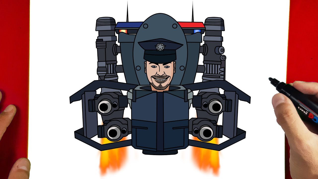 How to Draw Police Skibidi Toilet 65 - YouTube