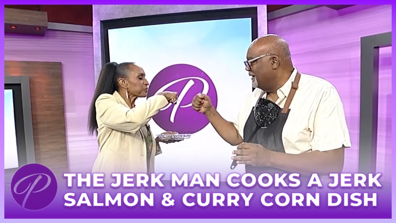 The Jerk Man Cooks A Jerk Salmon & Curry Corn Dish - YouTube