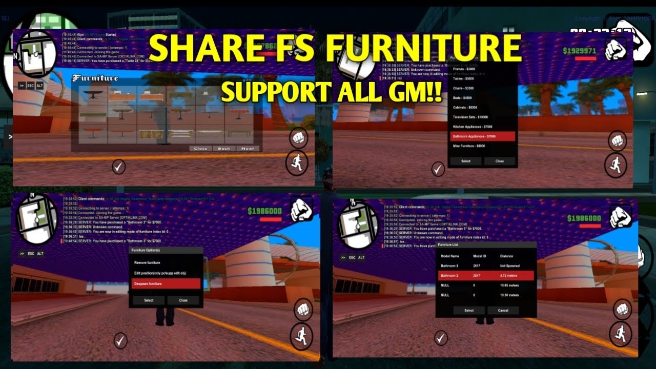 SHARE FS FURNITURE SUPPORT ALL GM | GTA SAMP | GTA SAMP INDONESIA - YouTube
