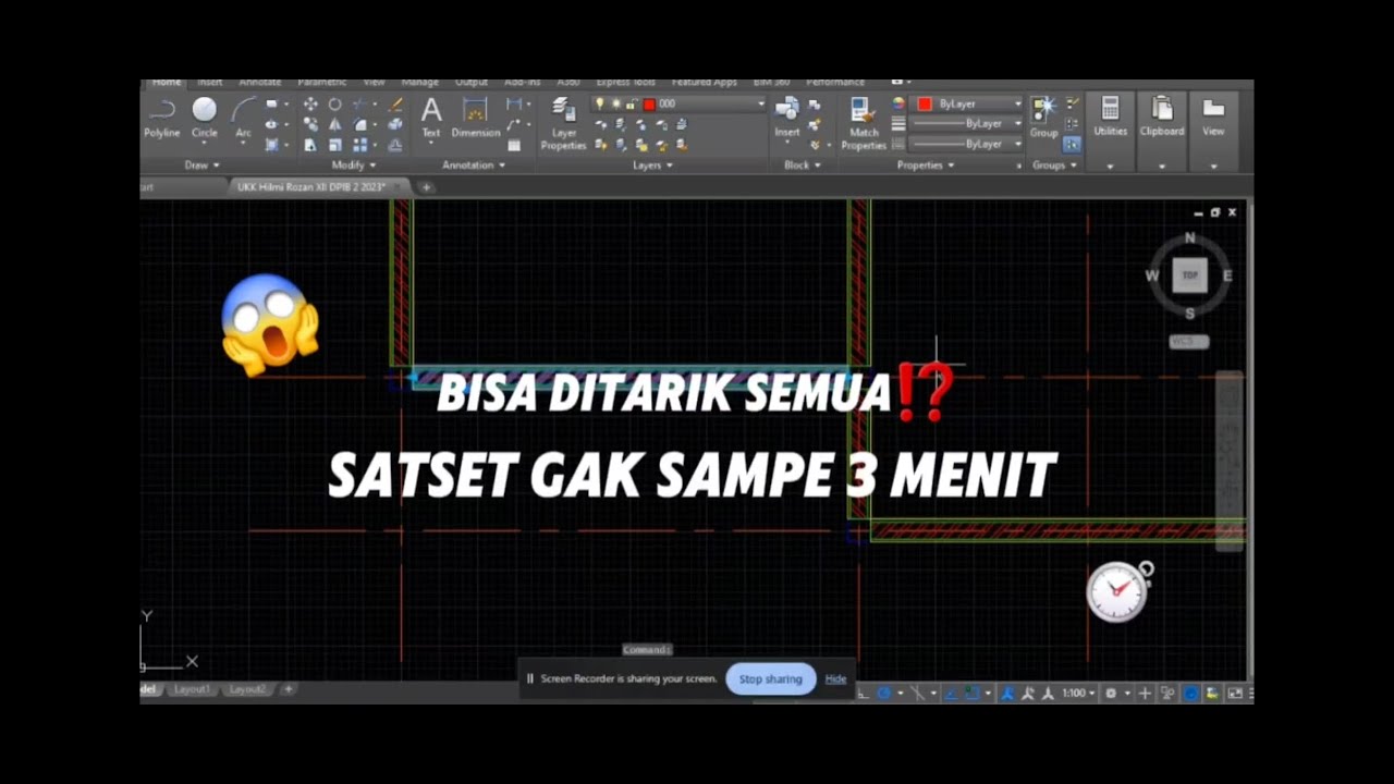 Membuat dinding praktis yang bisa ditarik di Autocad - YouTube