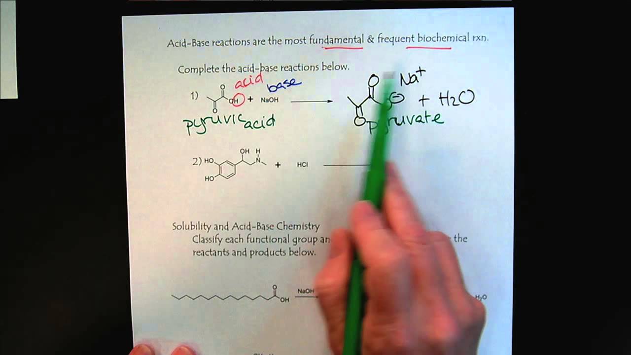 Chem 309 Reactions of Organic Functional Groups Part 1 Intro & Acid ...