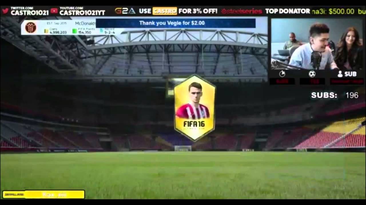 Fifa 16 Pack Opening With All Fifa 16 Ratings! - Castro FUT Draft ...