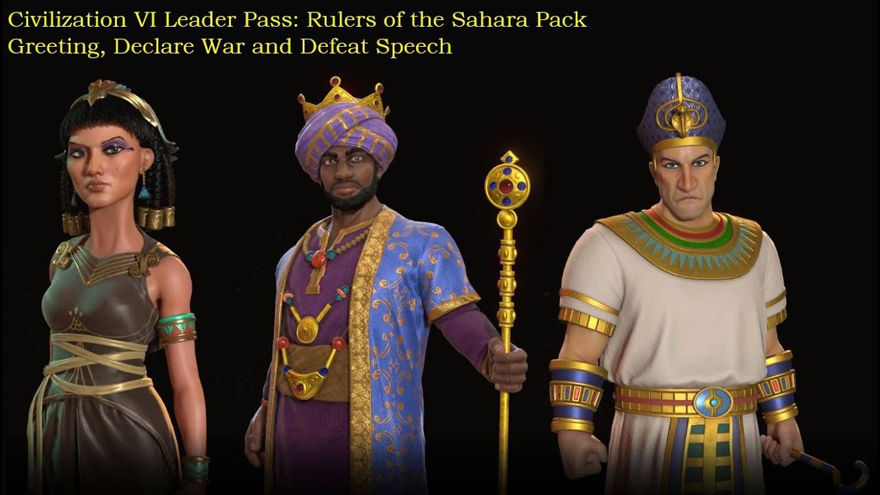 Civiization VI Leader Pass: Rulers of the Sahara Animations - YouTube