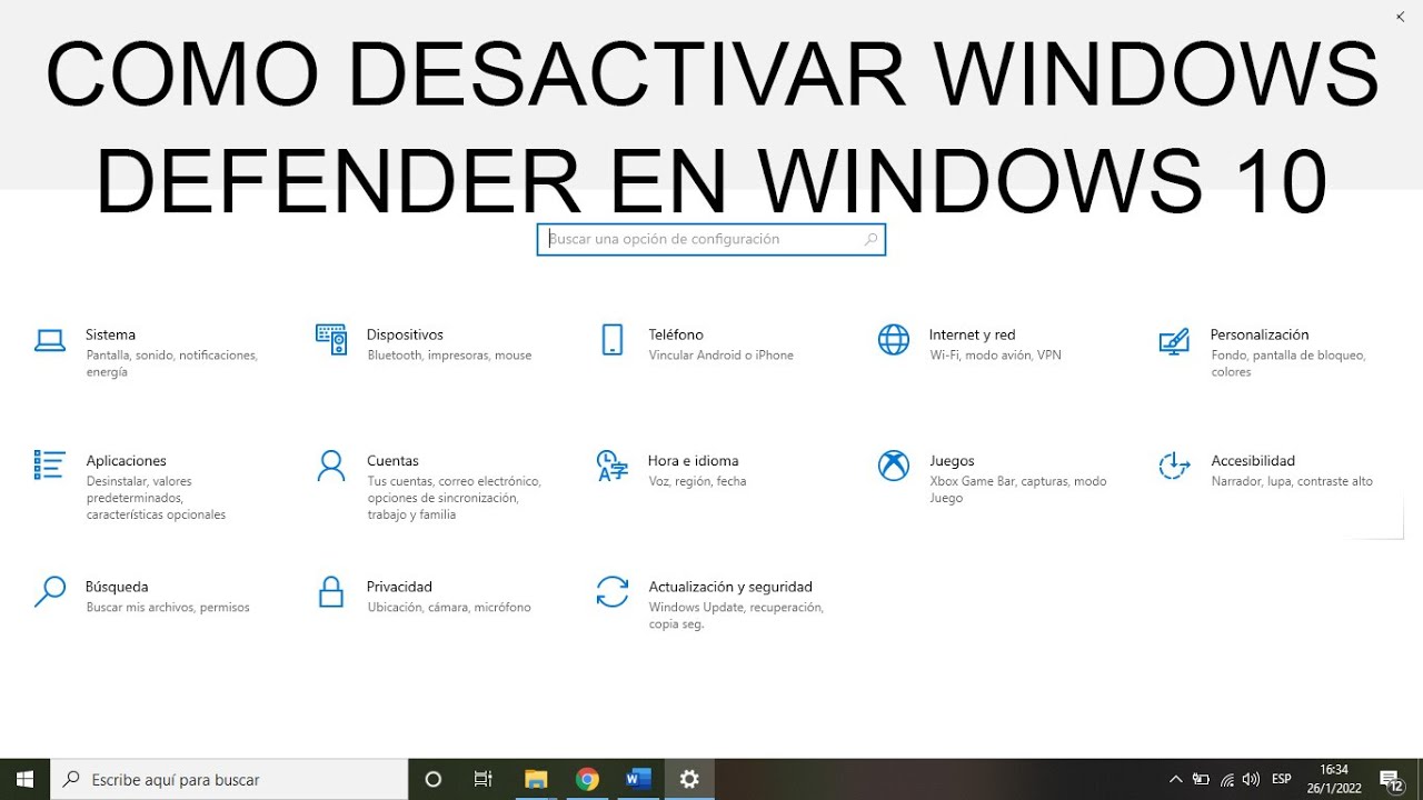 COMO DESACTIVAR WINDOWS DEFENDER EN WINDOWS 10 - YouTube