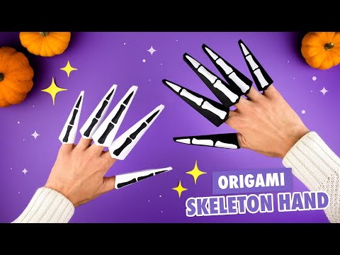 Origami-Papier-Skeletthand | Papierkrallen