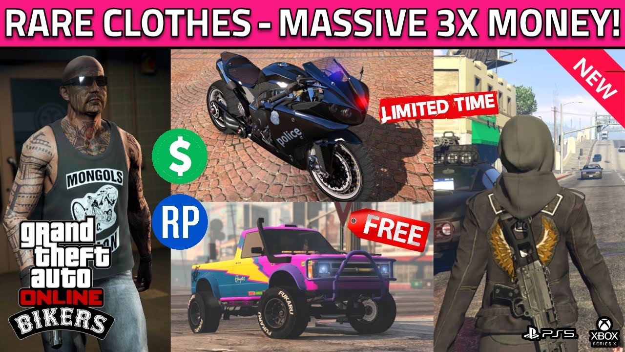 GTA 5 Online NEW Weekly Update Today! MASSIVE 3x Money, Clothes! Biker ...