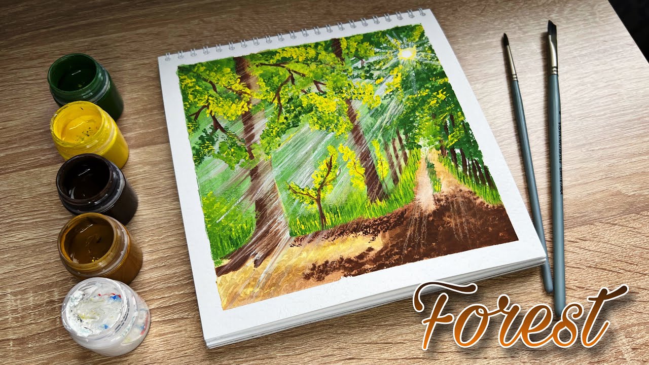 How to draw a Forest 🌳😍 Easy drawing Step by step 🎨 🏻 #drawing #forest ...