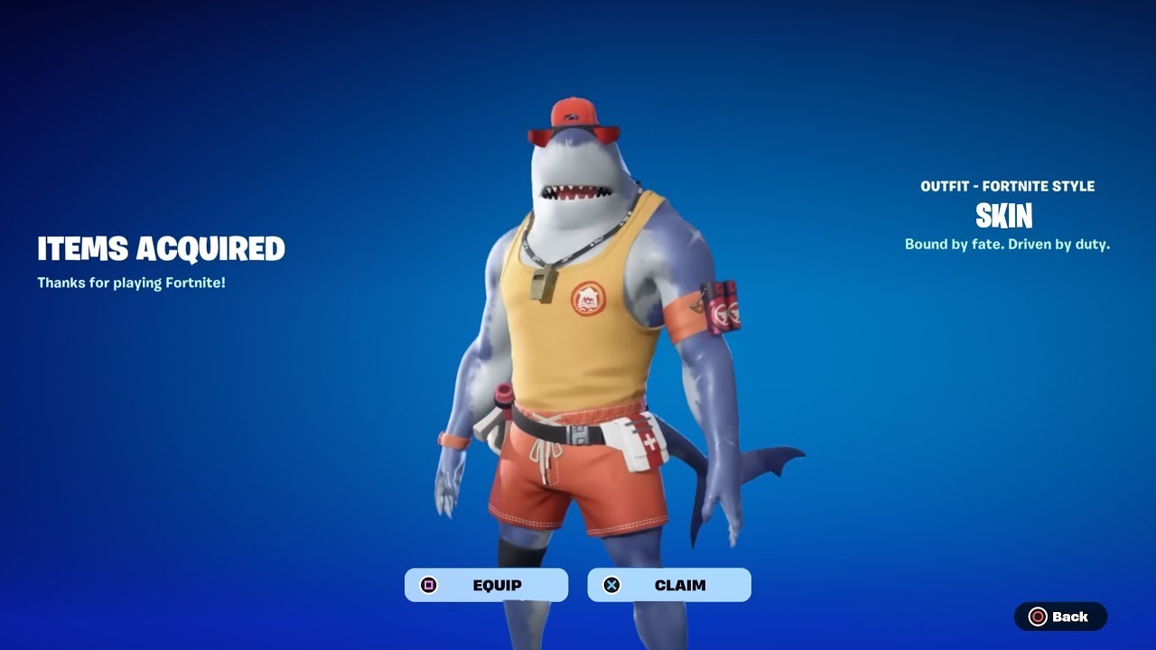 NEW SAFTEY SHARK STEVE SKIN 🔴 FORTNITE *NEW* ITEM SHOP AND CUSTOMS ...