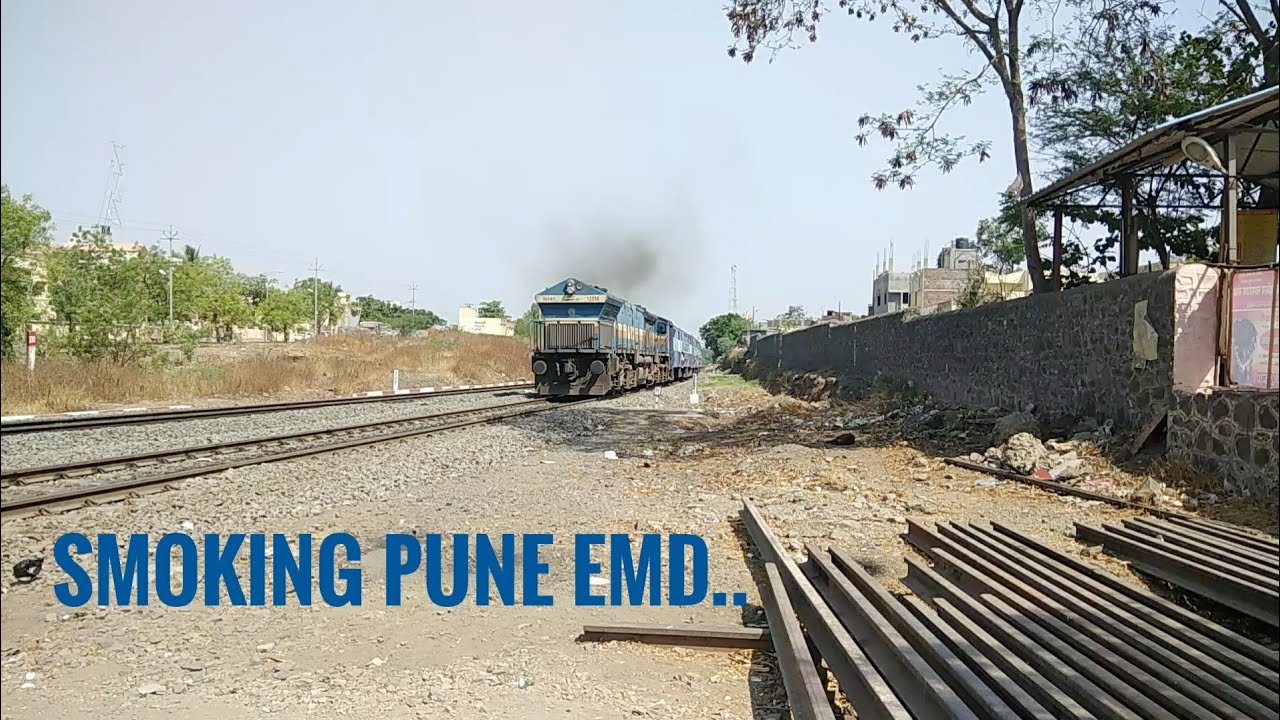 Smoky EMD.!! As OFFLINK with 11013 LTT - CBE Express Curving past at ...