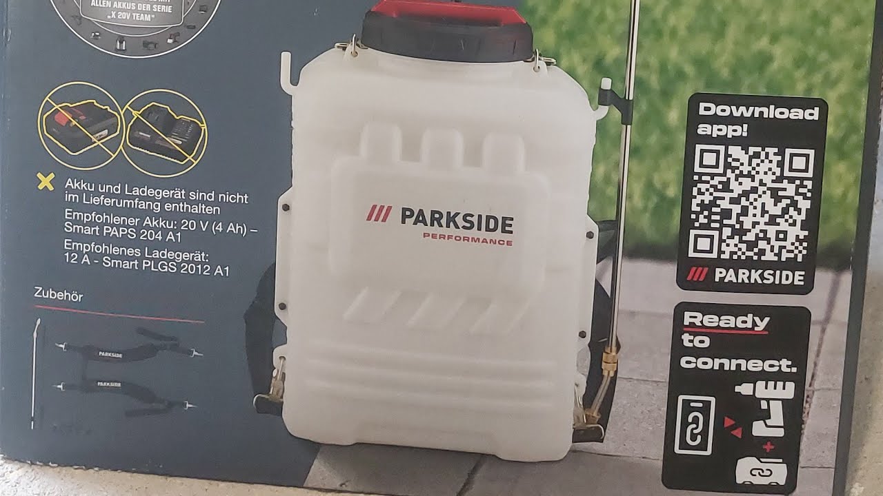 Parkside Performance cordless backpack pressure sprayer 20v PDRSP 20-Li ...