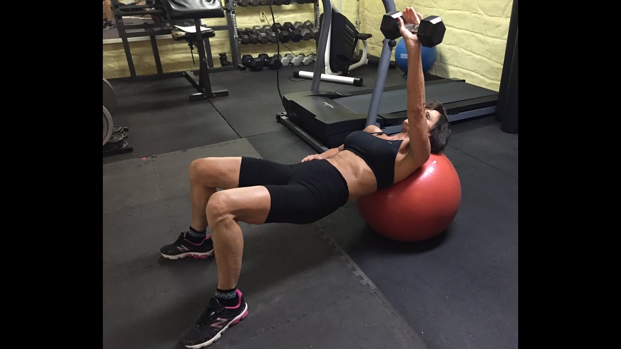 Flat DB Press from Ball - one at a time - YouTube