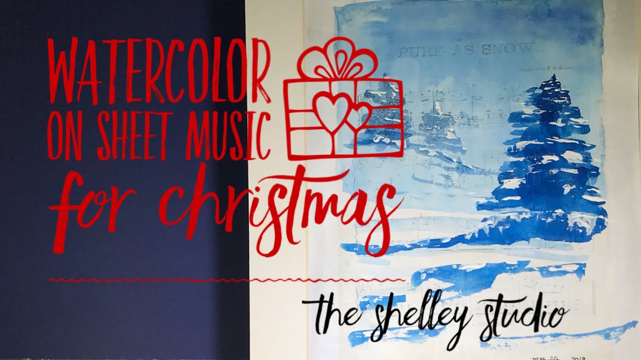 Watercolor on Sheet Music Painting # 3 - YouTube