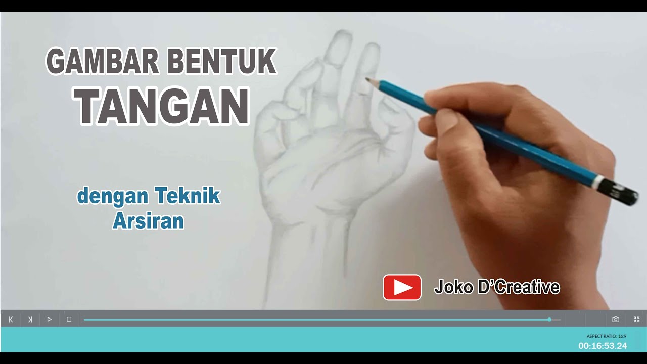 GAMBAR ANATOMI TANGAN DENGAN TEKNIK ARSIR - YouTube