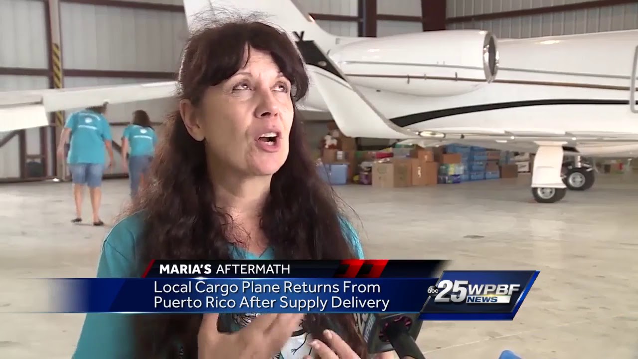 Local cargo plane returns from Puerto Rico after supply delivery - YouTube