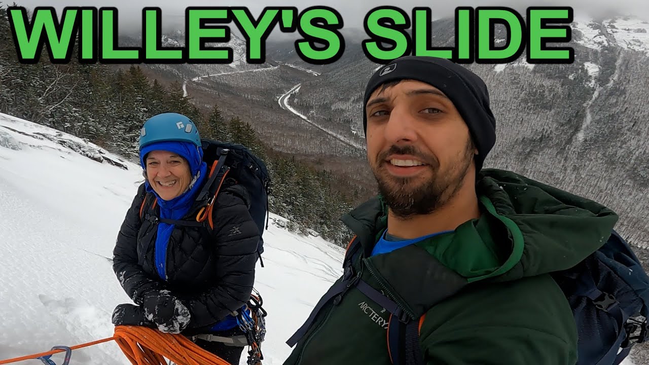 climbing WILLEYS SLIDE after 6 inches of SNOW - YouTube