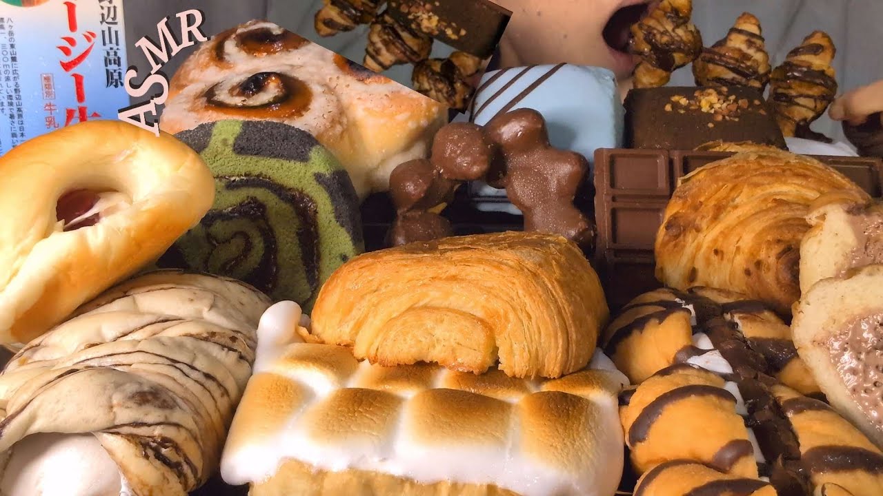 【咀嚼音】大好きな菓子パンを爆食‼️する夏休み과자빵 폭식Sweet bread binge eating【ASMR/Eating ...