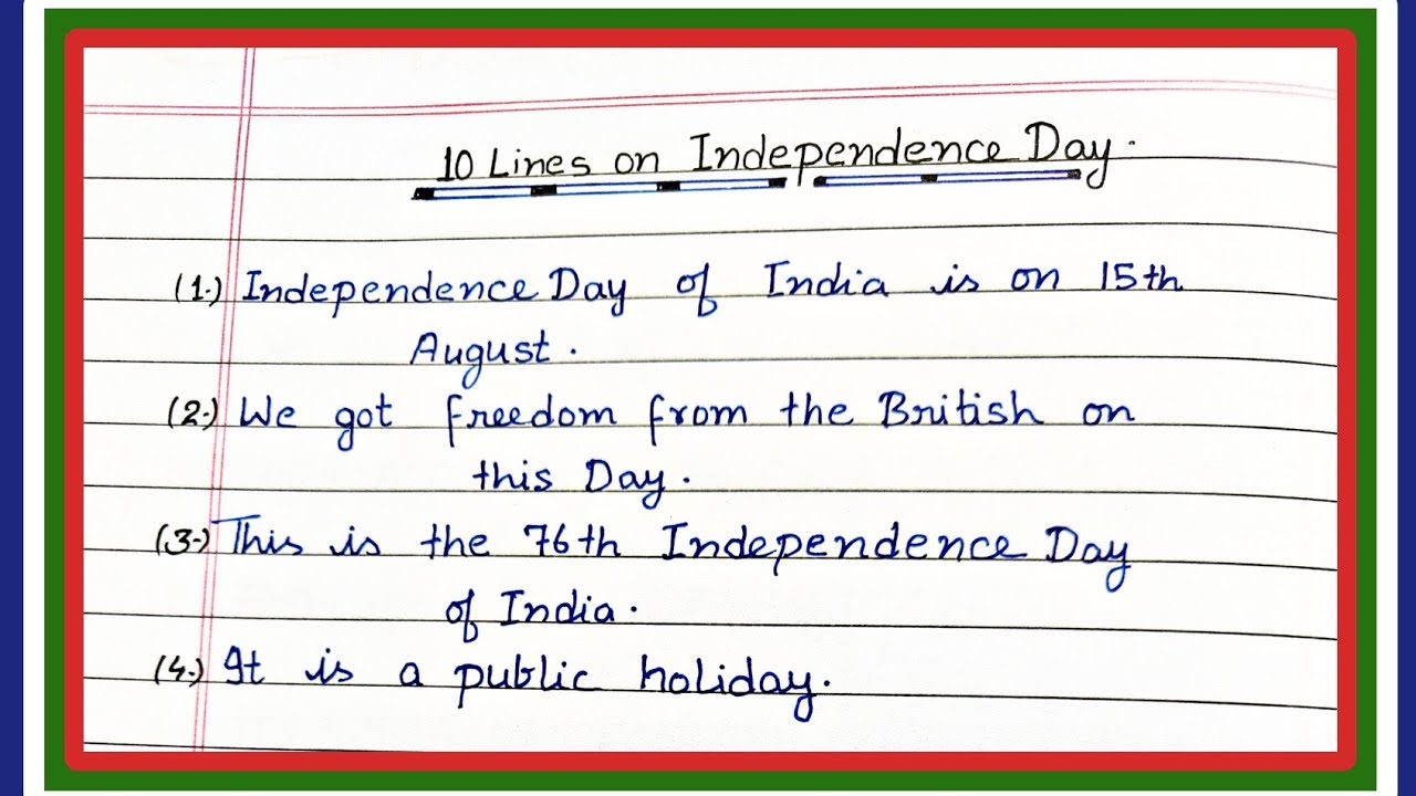 10 Lines on Independence Day/Essay on Independence Day/Nibandh ...