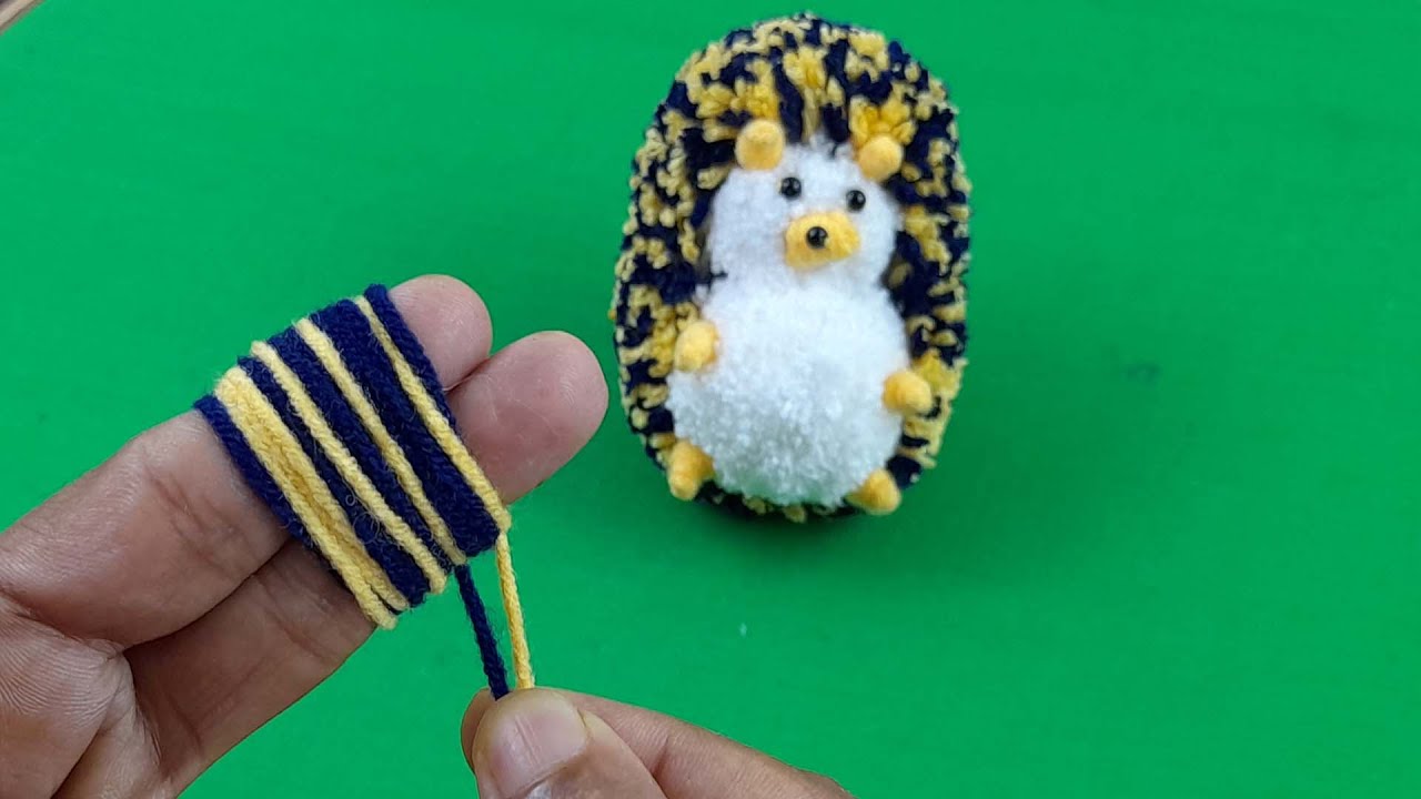 Amazing idea! How to make a cute Hedgehog out of yarn - YouTube