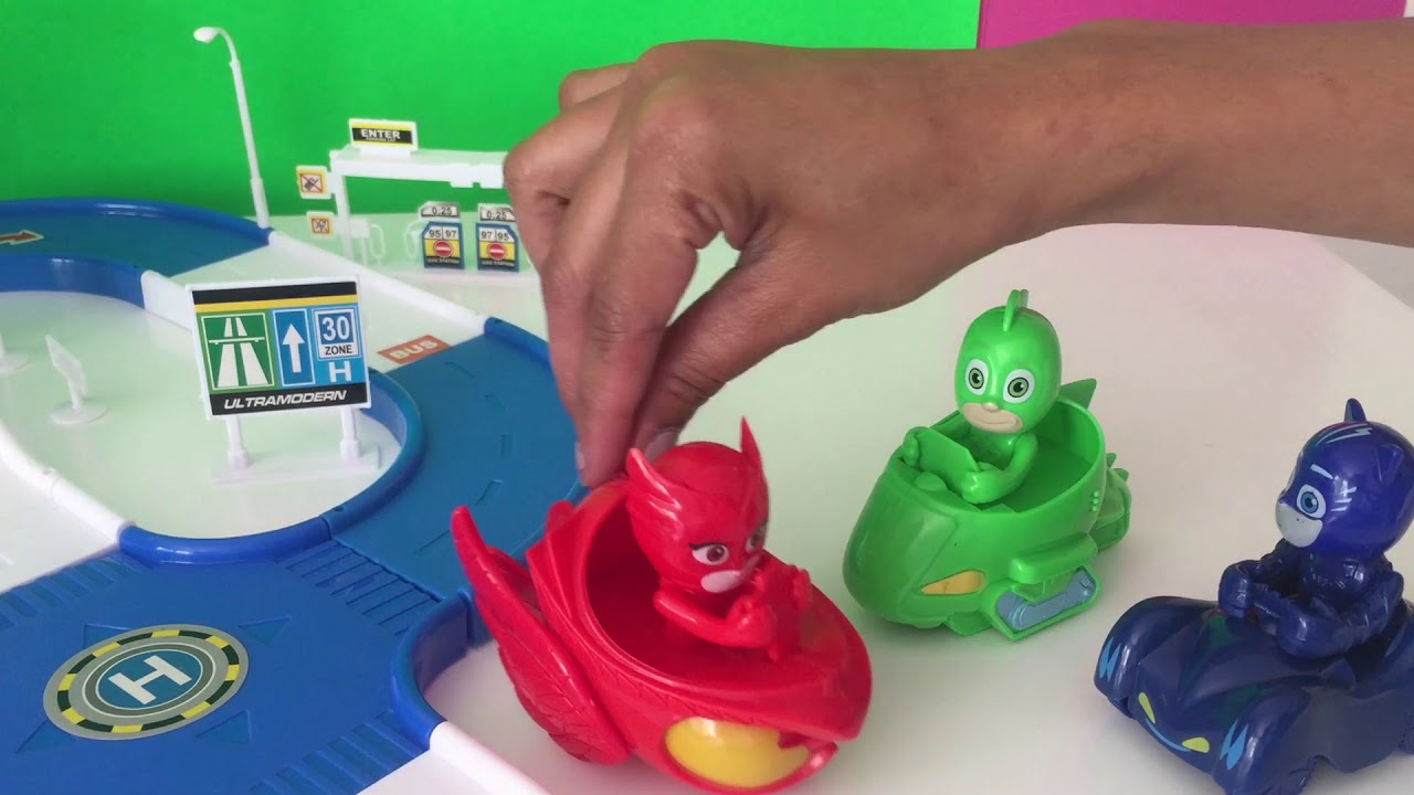 PJ Masks Parking Lot Track Set - YouTube