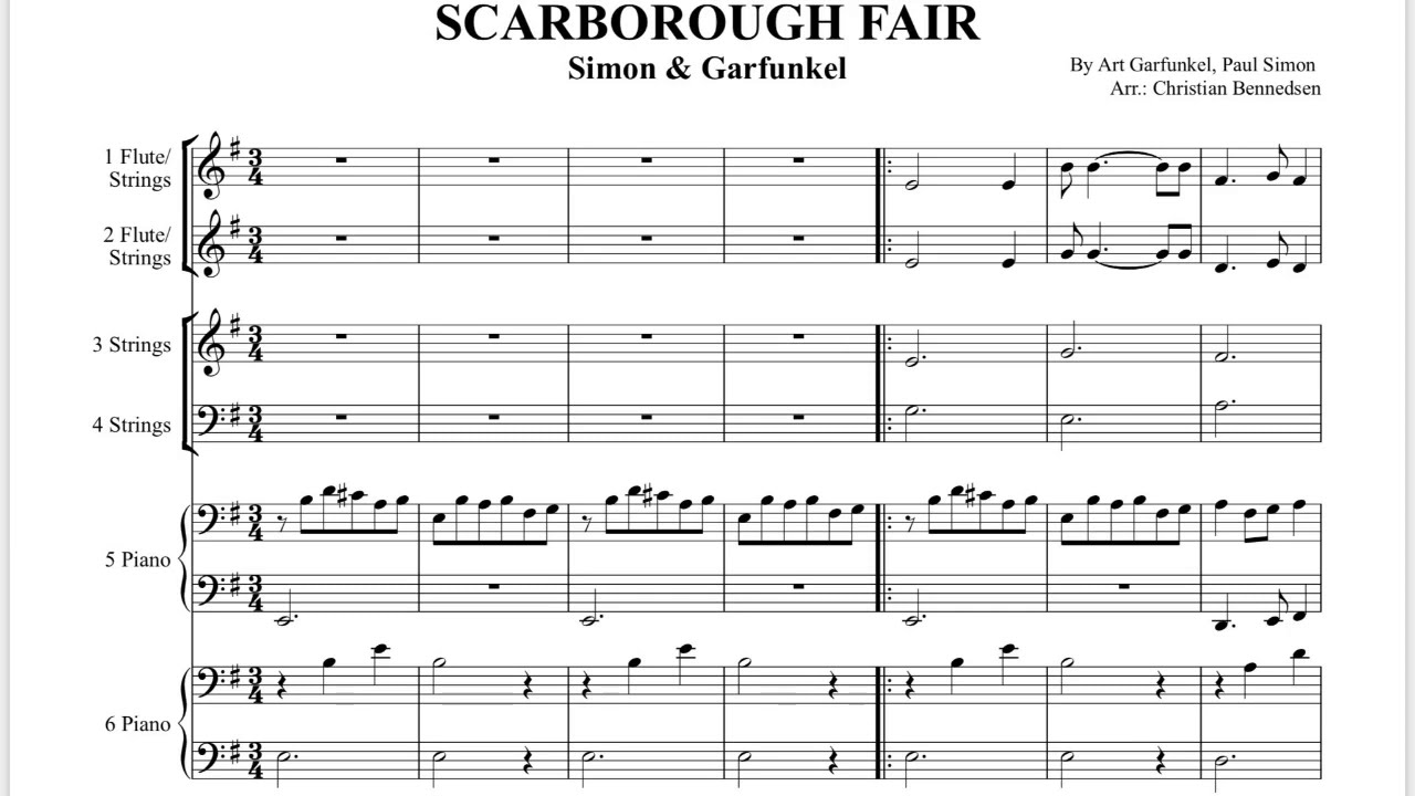 Scarborough Fair - Keyboard Ensemble Chords - Chordify