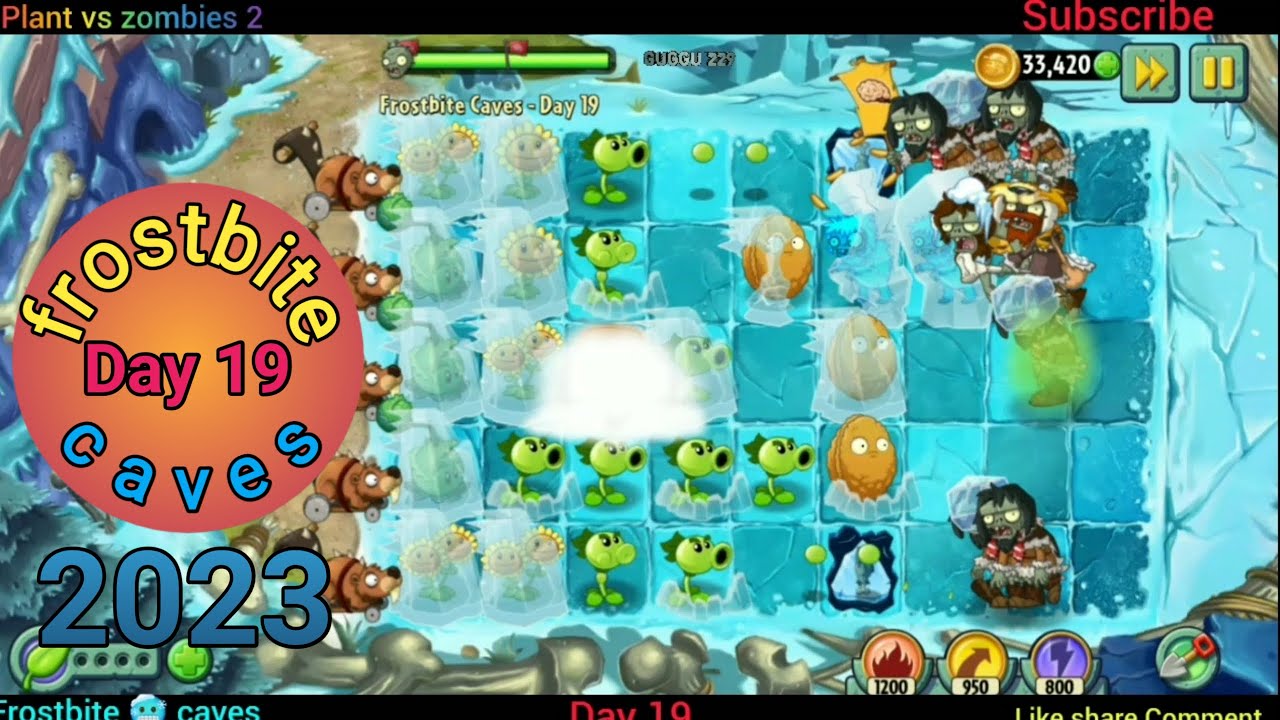 pvz|pvz2|plants vs zombies 2 frostbite caves day 19 - YouTube
