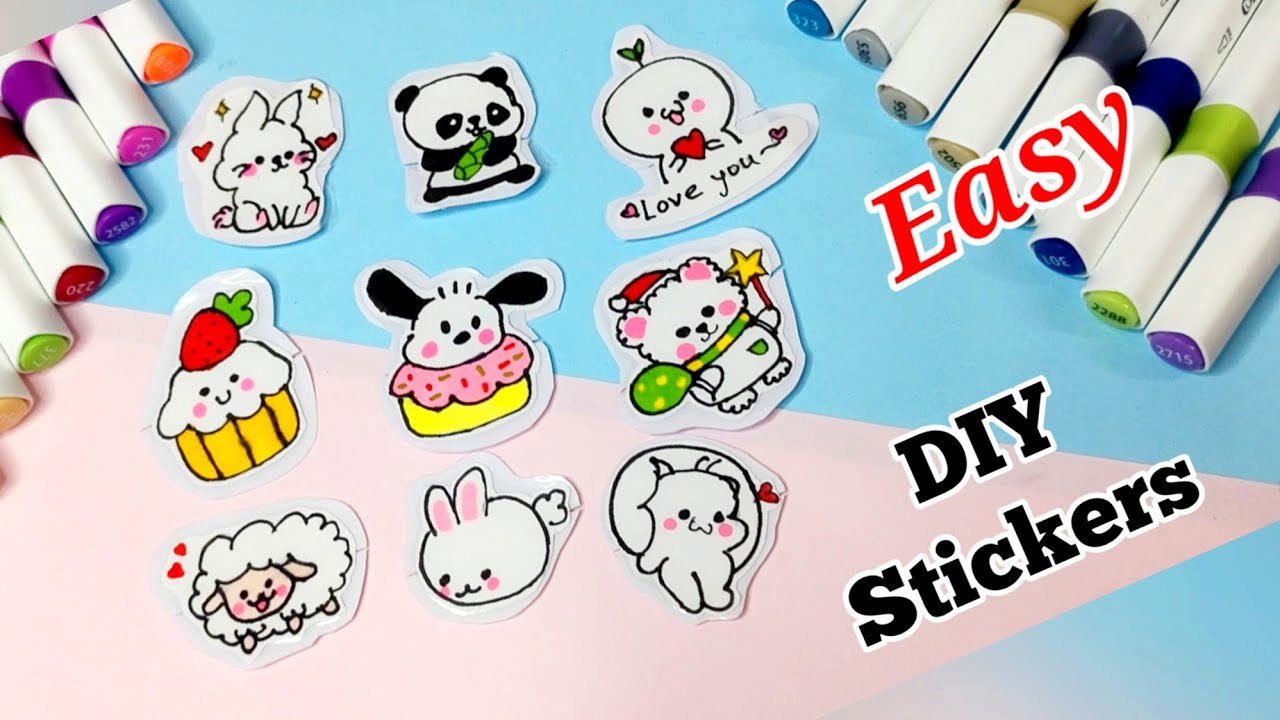 How To Make Stickers | DIY Cute Stickers | Easy handmade Stickers - YouTube