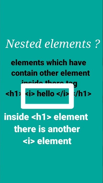 Nested Html elements @WebsiteLearners @CreateaProWebsite - YouTube