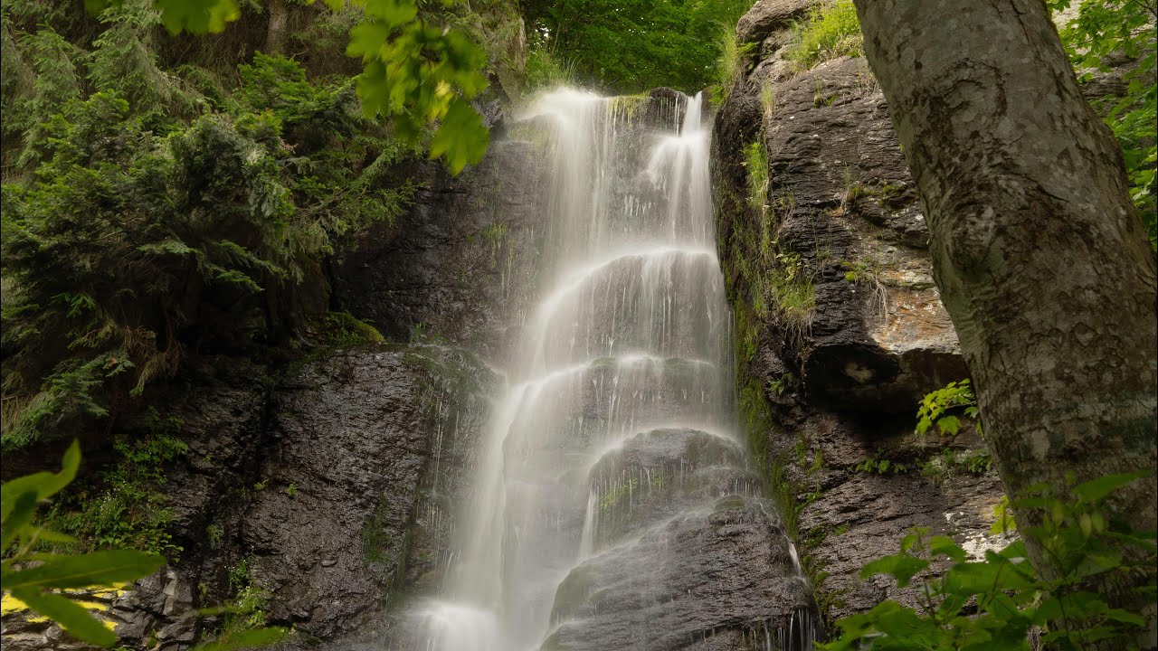 Waterfall Bystré (Hrinová, Slovakia) - YouTube