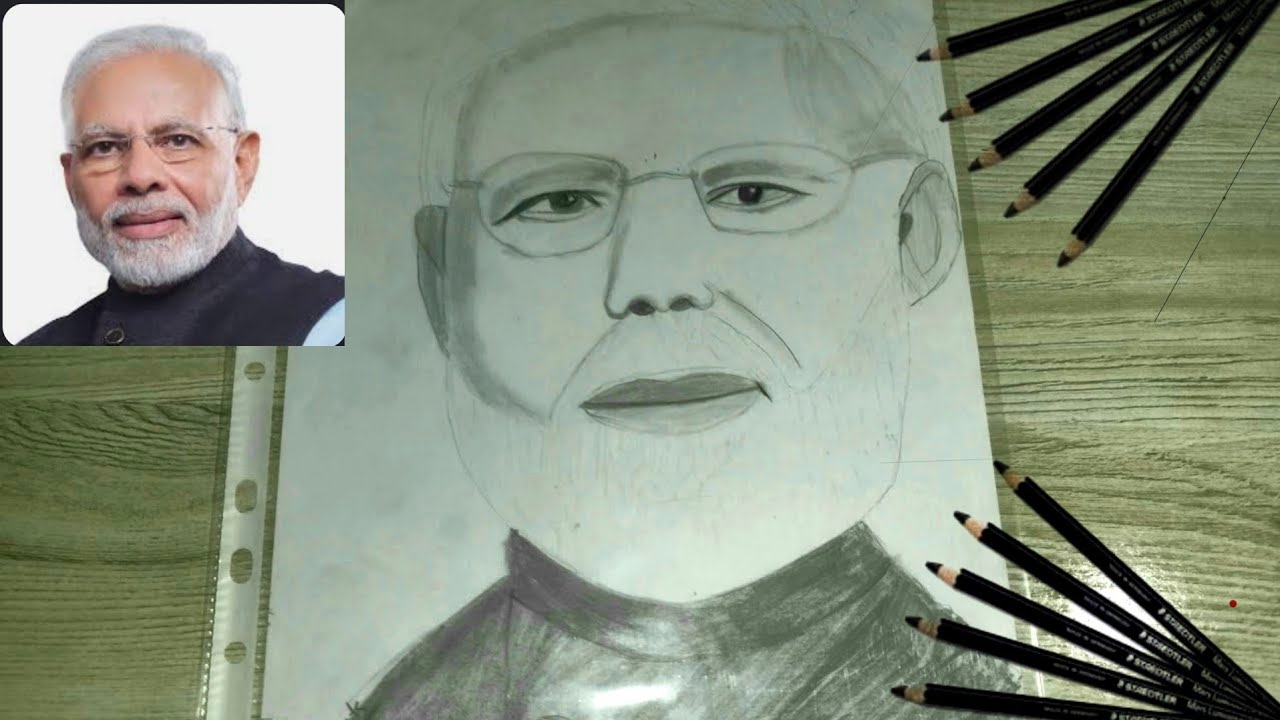 How to draw easy Narendra Modi Ji l Sketch 🤩l Sanskrati Agrawal Arts l ...