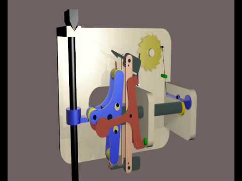 Novel detached gravity-impulsed pendulum escapement - YouTube