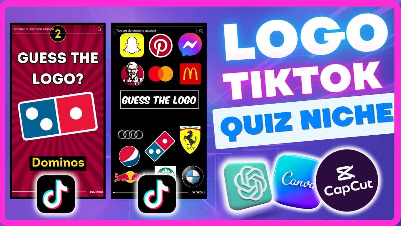 Niche TIKTOK QUIZ LOGO Créer REELS en 10min | Insta Tiktok Youtube ...