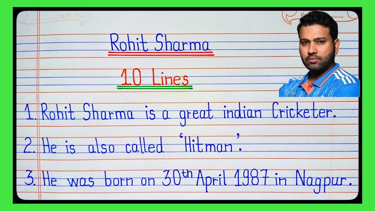 10 lines on Rohit Sharma in english | 10 line essay on Rohit Sharma ...
