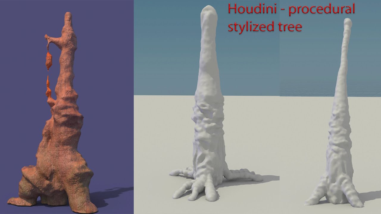 Houdini procedural - stylized tree - YouTube