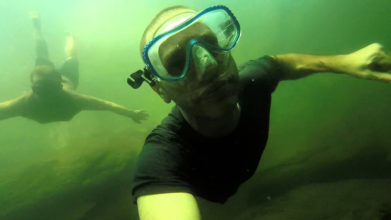 Free diving at beach pond Rhode Island - YouTube