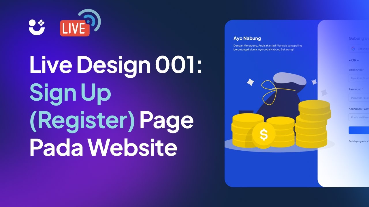 Membuat Sign Up (Register) Page Website di Figma- Live Design 001 - YouTube