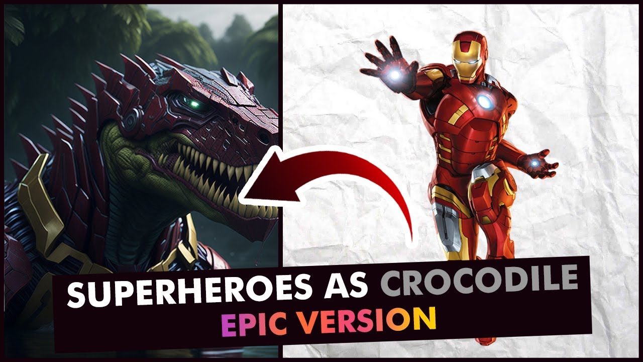 SUPERHEROES as CROCODILE 💥 EPIC VERSION Marvel & DC Characters - Fusion ...