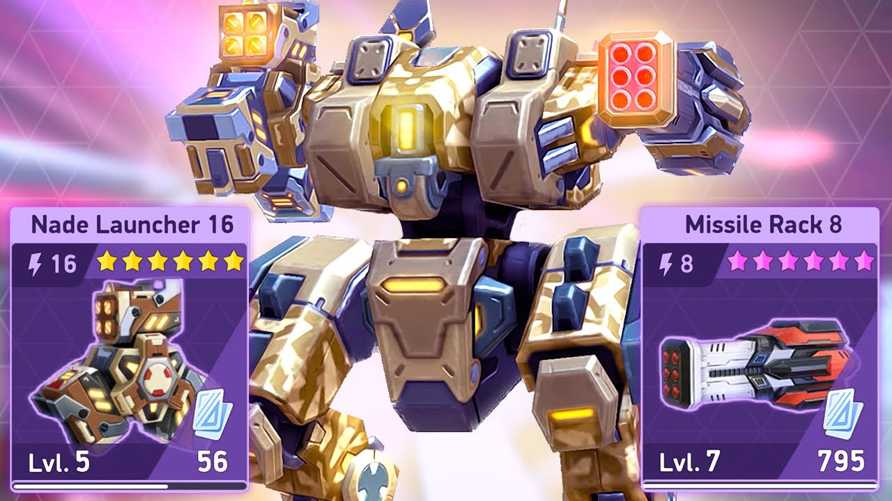 What is better? Nade Launcher & Missile Rack on Bastion | Mech Arena ...